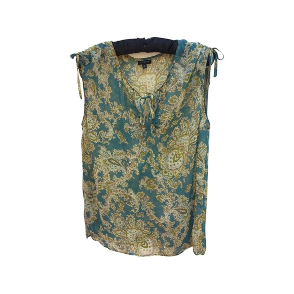 Talbots | Tops | Talbots Silk Blouse Paisley Print Silk Shoulder Tie ...